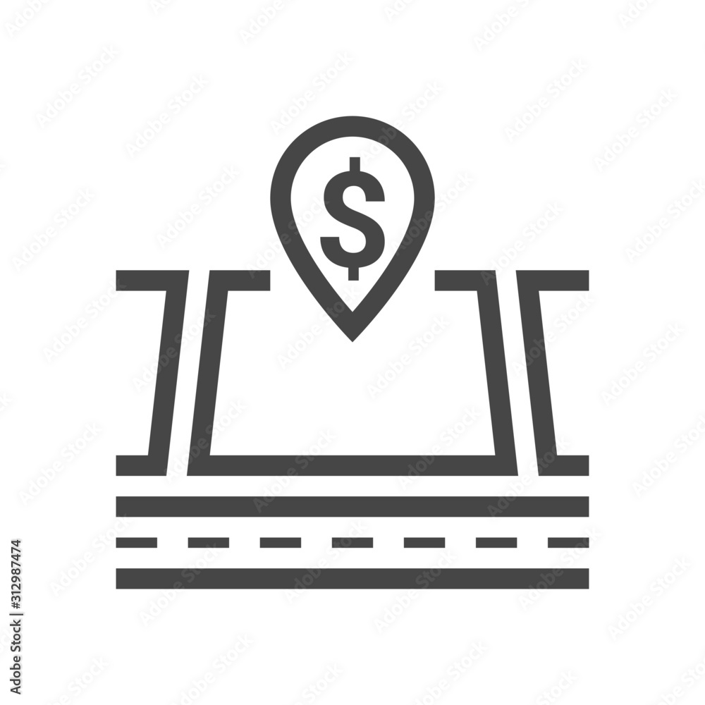 Land plot sale icon in outline style isolated on white background ...