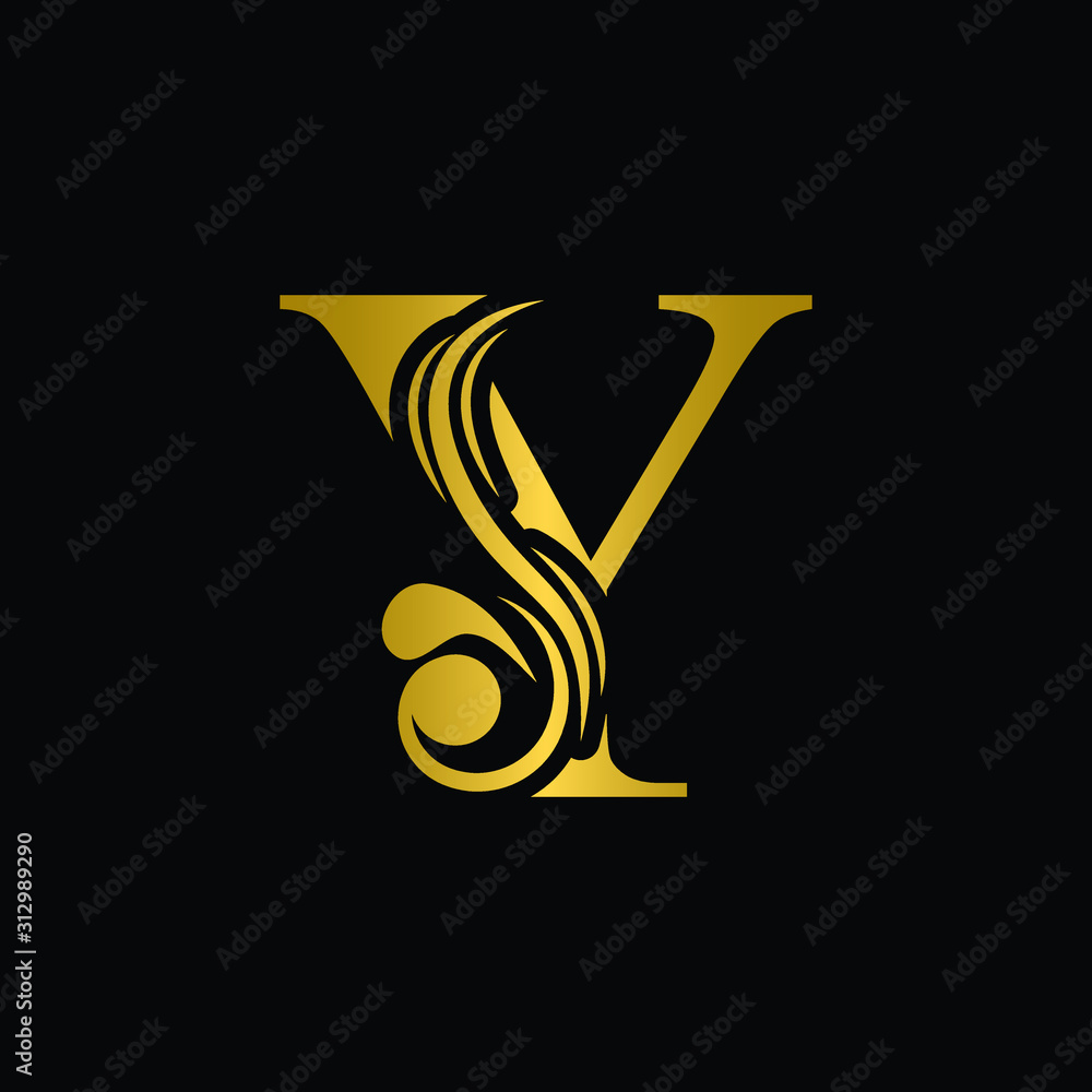 Golden letter . Gold flower alphabet. Beautiful golden capital letters ...