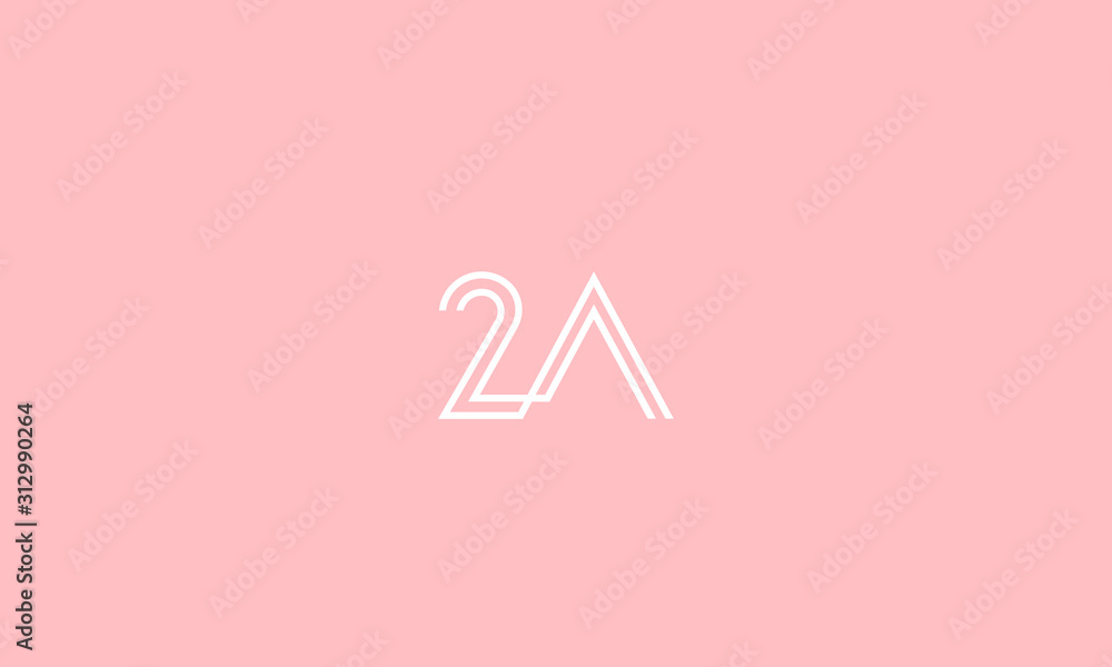 number and letter icon logo 2A Stock Vector | Adobe Stock