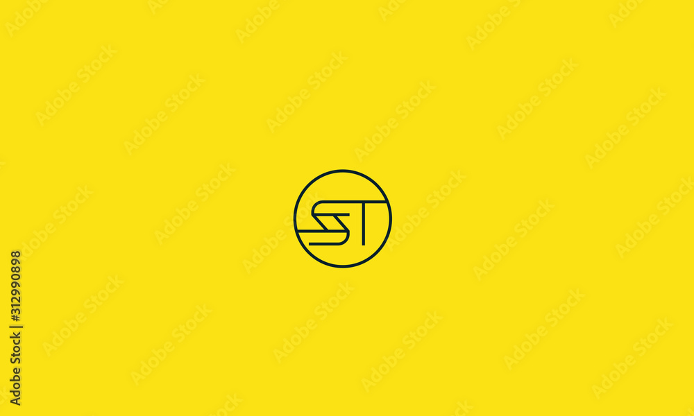 Alphabet letters icon logo ST Stock Vector | Adobe Stock