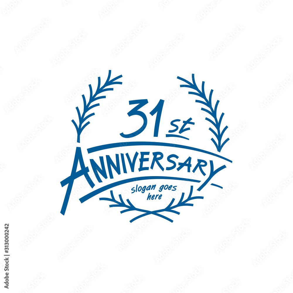 31 years design template. Thirty first years logo. Vector and ...