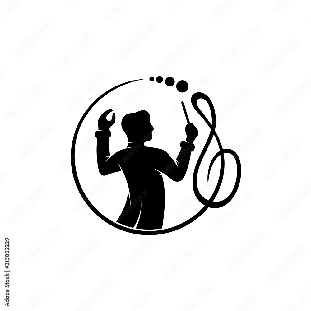 Music Logo, Man Silhouette With Music Note Logo Design, Choir/Musical ...