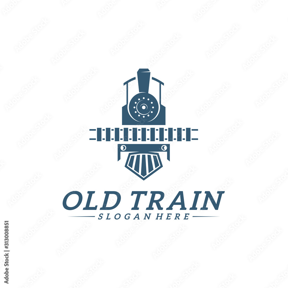Classic train logo concept, Locomotive logo design vector template ...