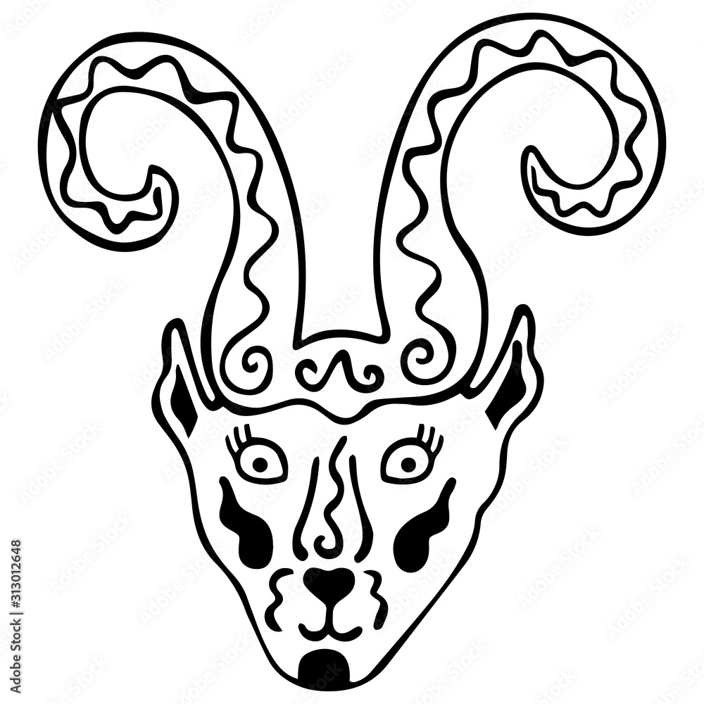 Goat Head Coloring Pages