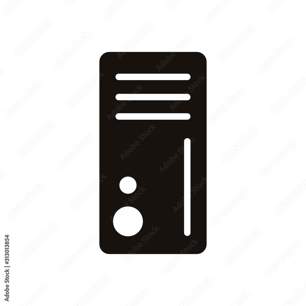computer desktop tower isolated icon Stock Vector | Adobe Stock
