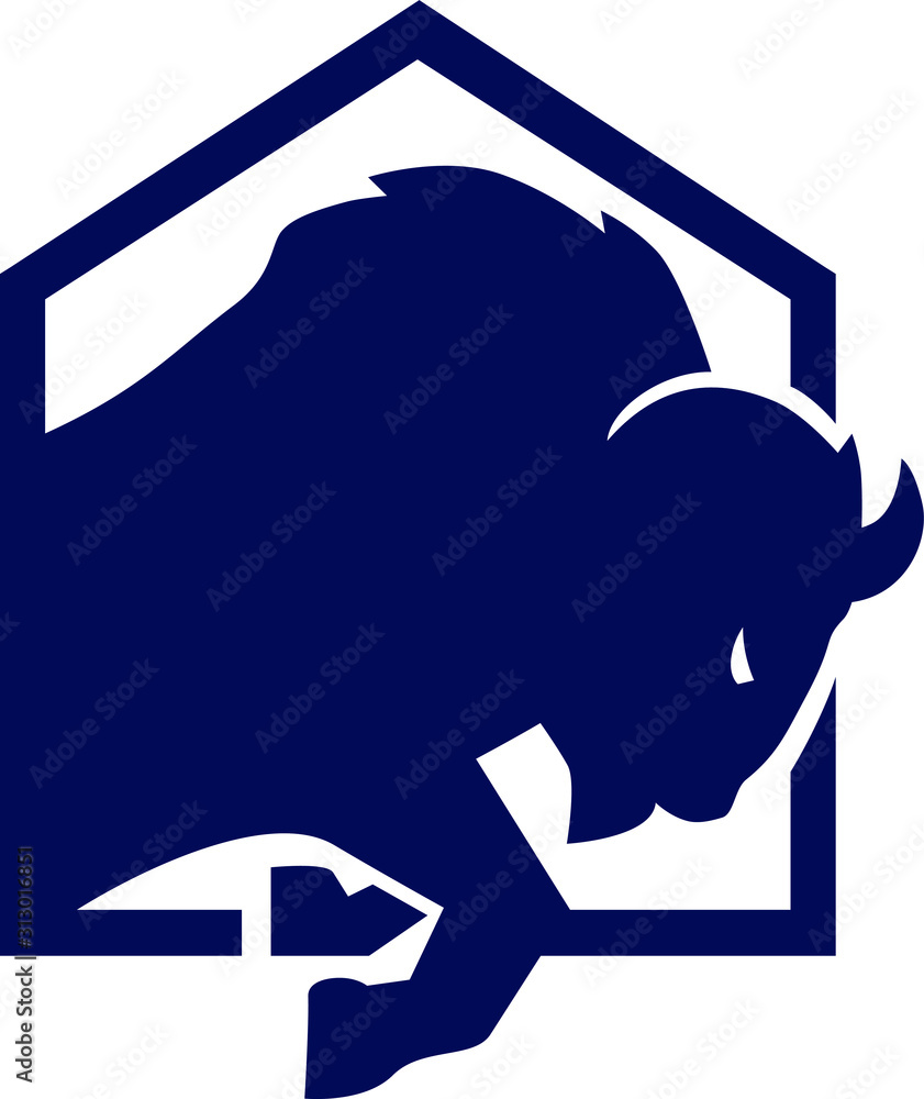 Bison house Stock Vector | Adobe Stock