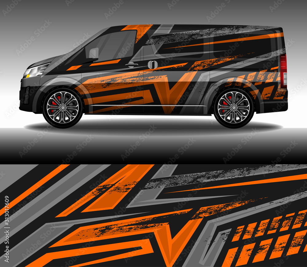 Wrap car decal design vector, custom livery race rally car vehicle ...