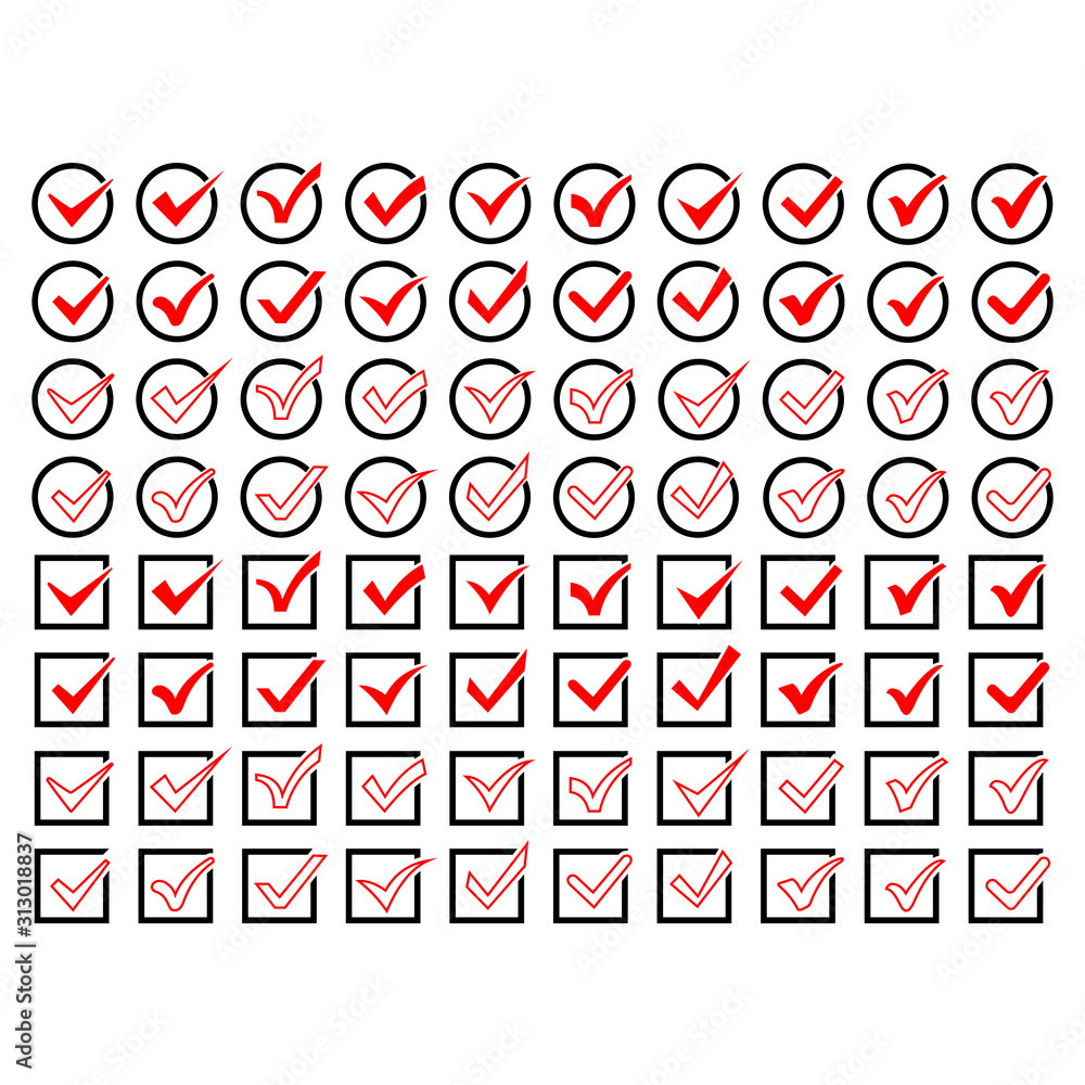 check mark icon set vector design symbol Stock Vector | Adobe Stock