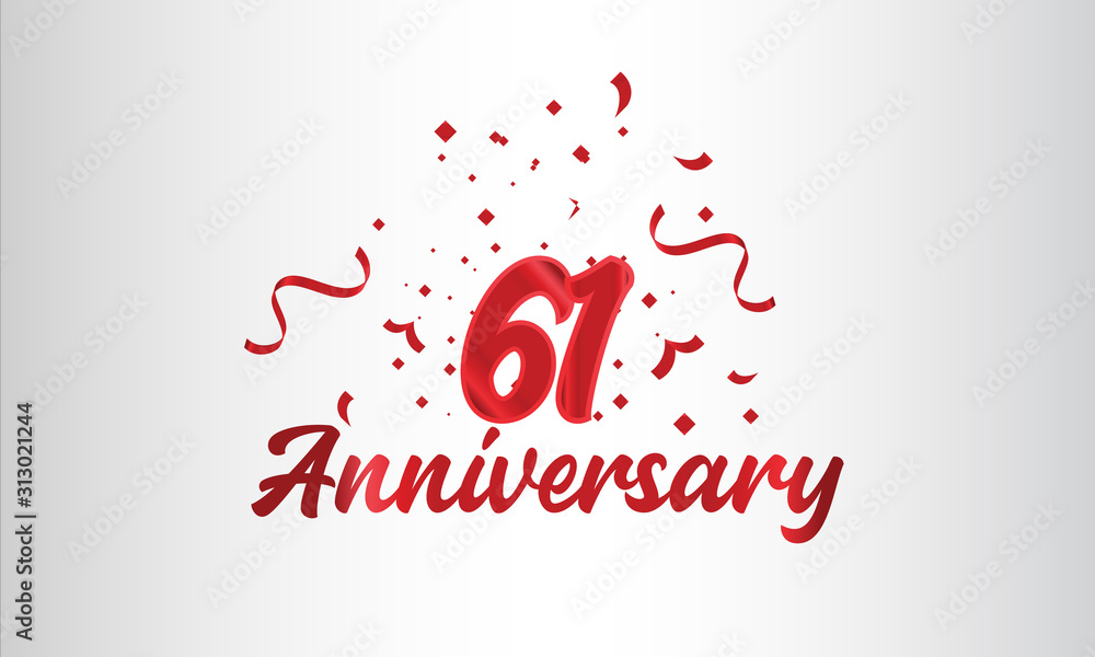 Anniversary celebration background. with the 61st number in gold and ...