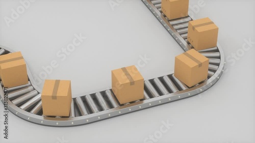 Shipping Boxes Conveyor Cartoons