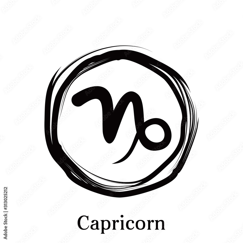 Capricorn Zodiac circle symbols. Astrology constellation vector ...