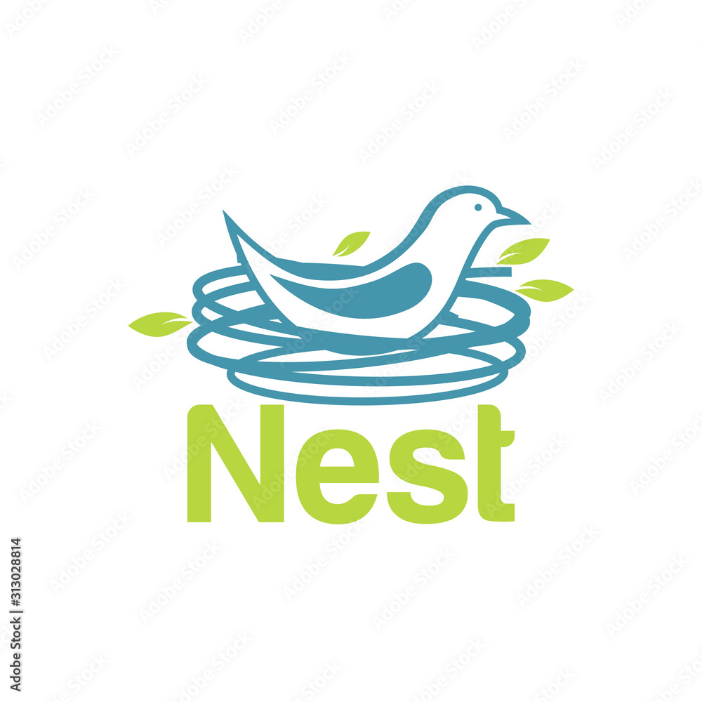 Nest Logo Design Vector for Icon and factory Logo Stock Vector | Adobe ...