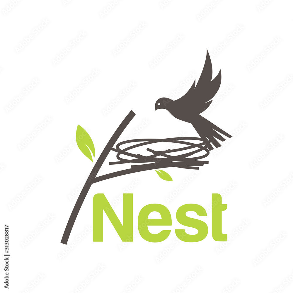 Nest Logo Design Vector for Icon and factory Logo Stock Vector | Adobe ...
