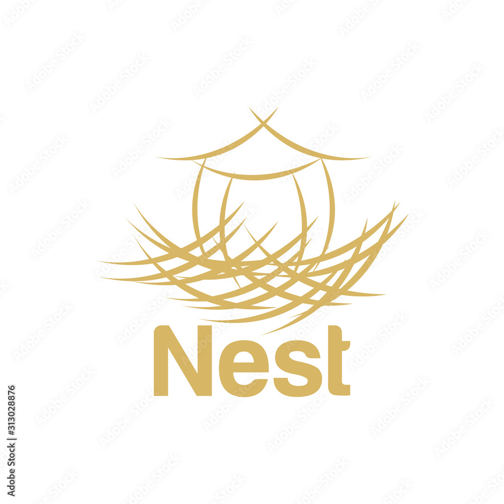 Nest Logo Design Vector for Icon and factory Logo เวกเตอร์สต็อก | Adobe ...
