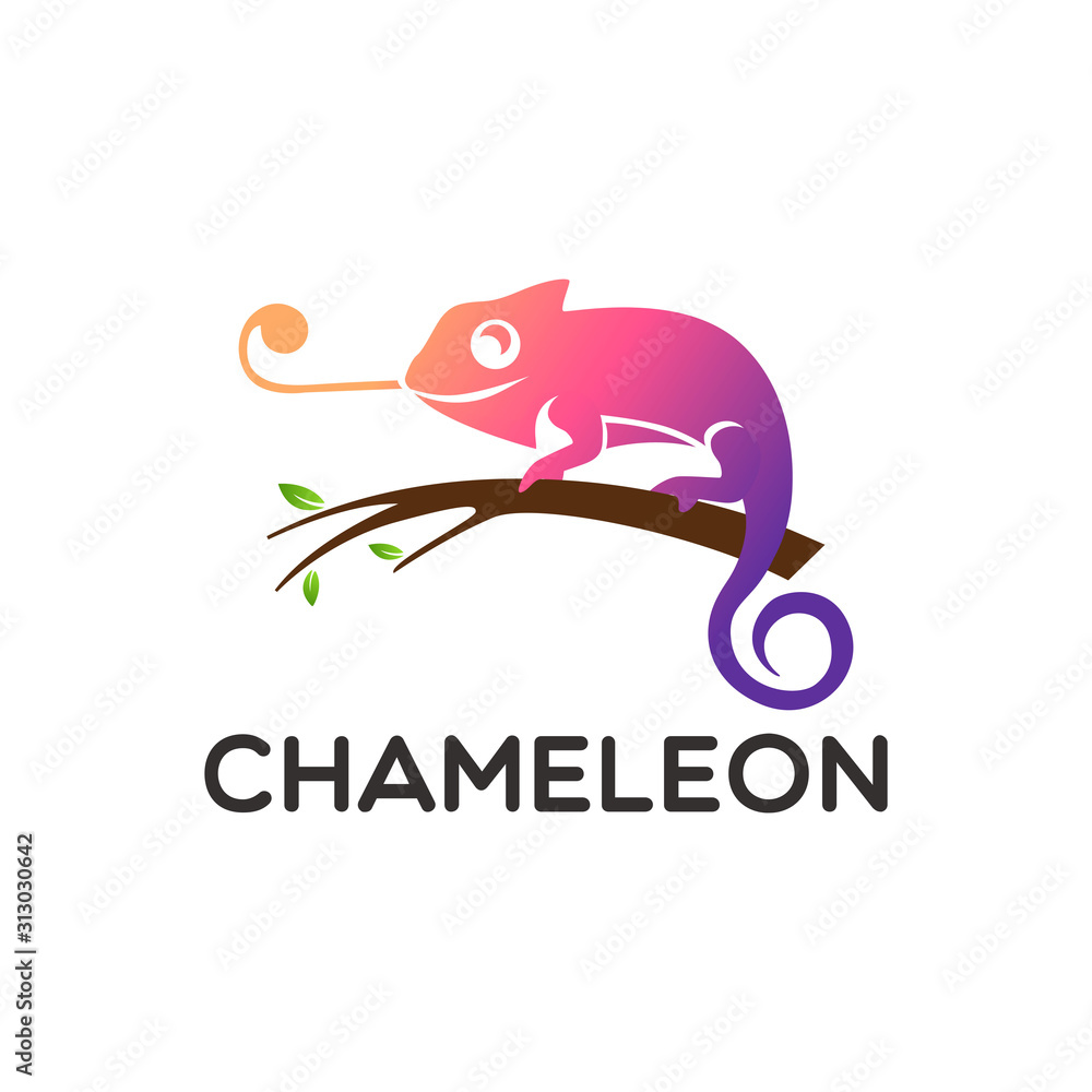 chameleon logo Design Vector illustration Stock Vector | Adobe Stock