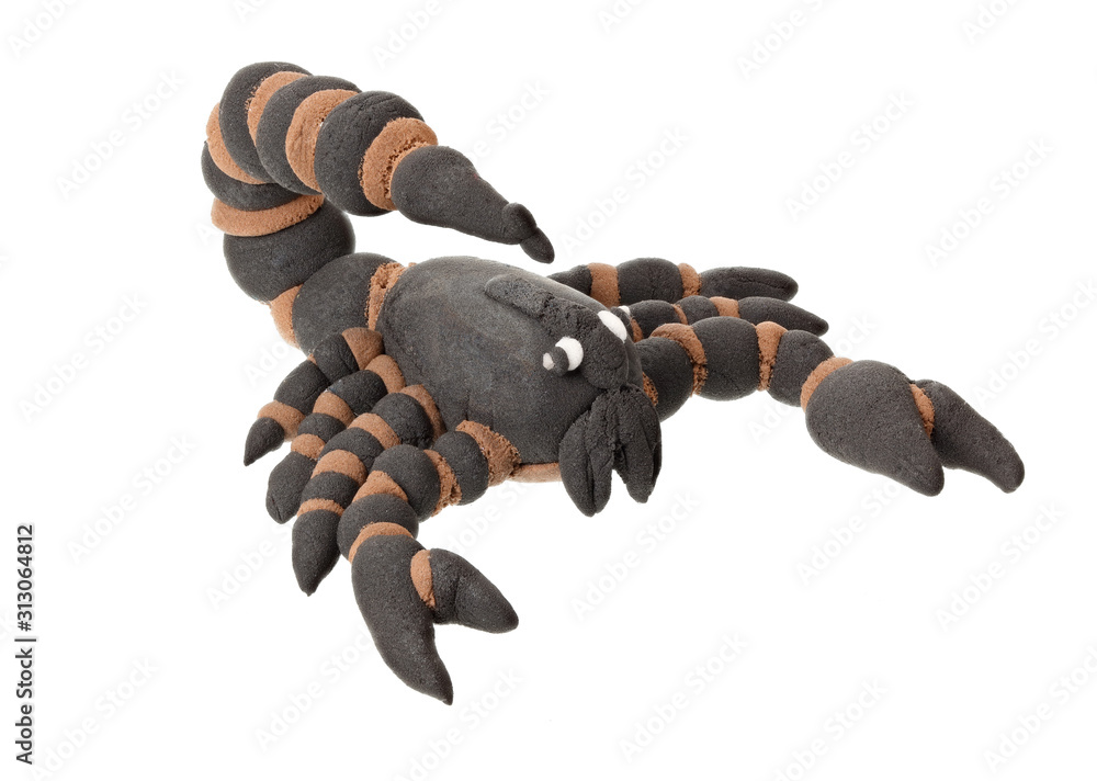 plasticine scorpion isolated on white background. modelling clay. Stock ...