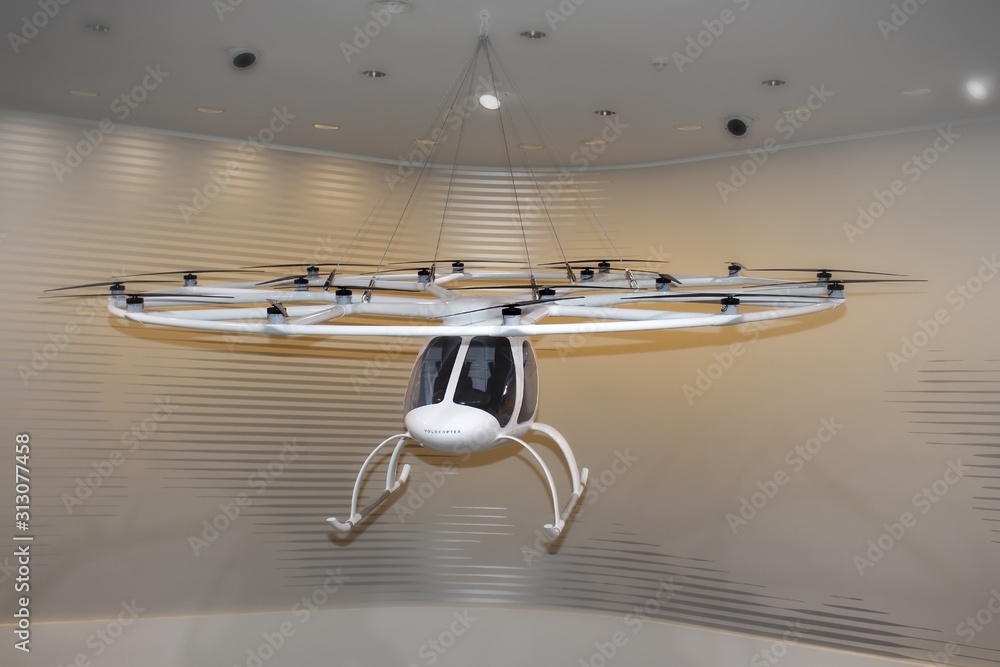 FRANKFURT, GERMANY - SEP 23, 2017: Urban Air Mobility - VOLOCOPTER is a ...