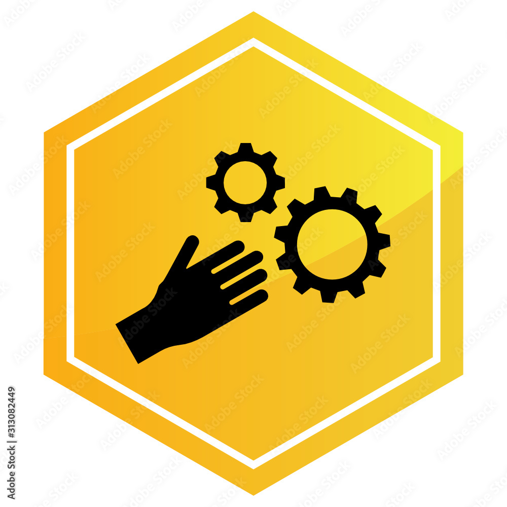 Warning Sign Rotating Machinery Vector, Moving Parts Symbol Icon design ...