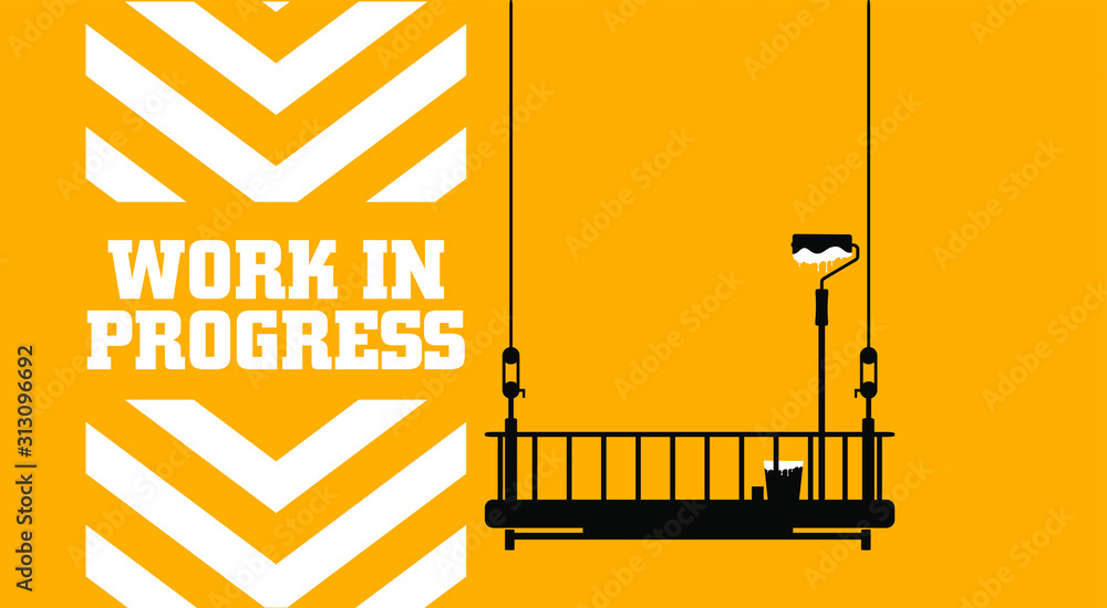 work in progress text on wall Stock Vector | Adobe Stock