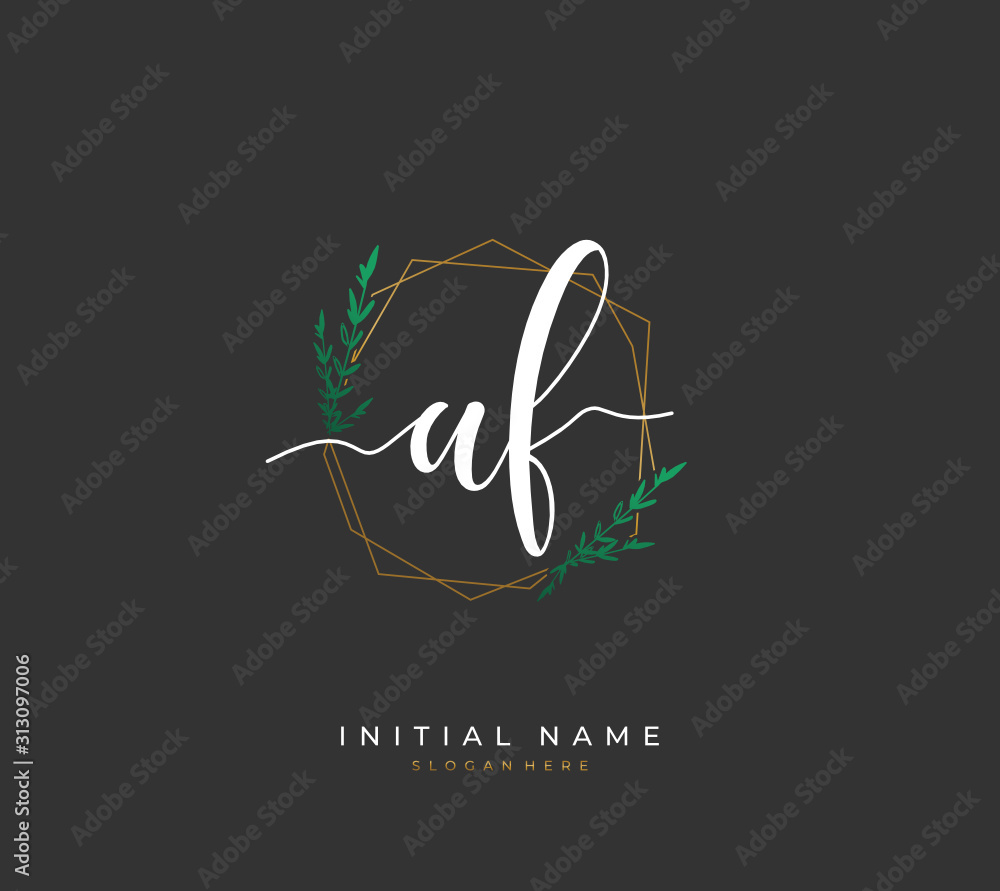 Handwritten letter A F AF for identity and logo. Vector logo template ...