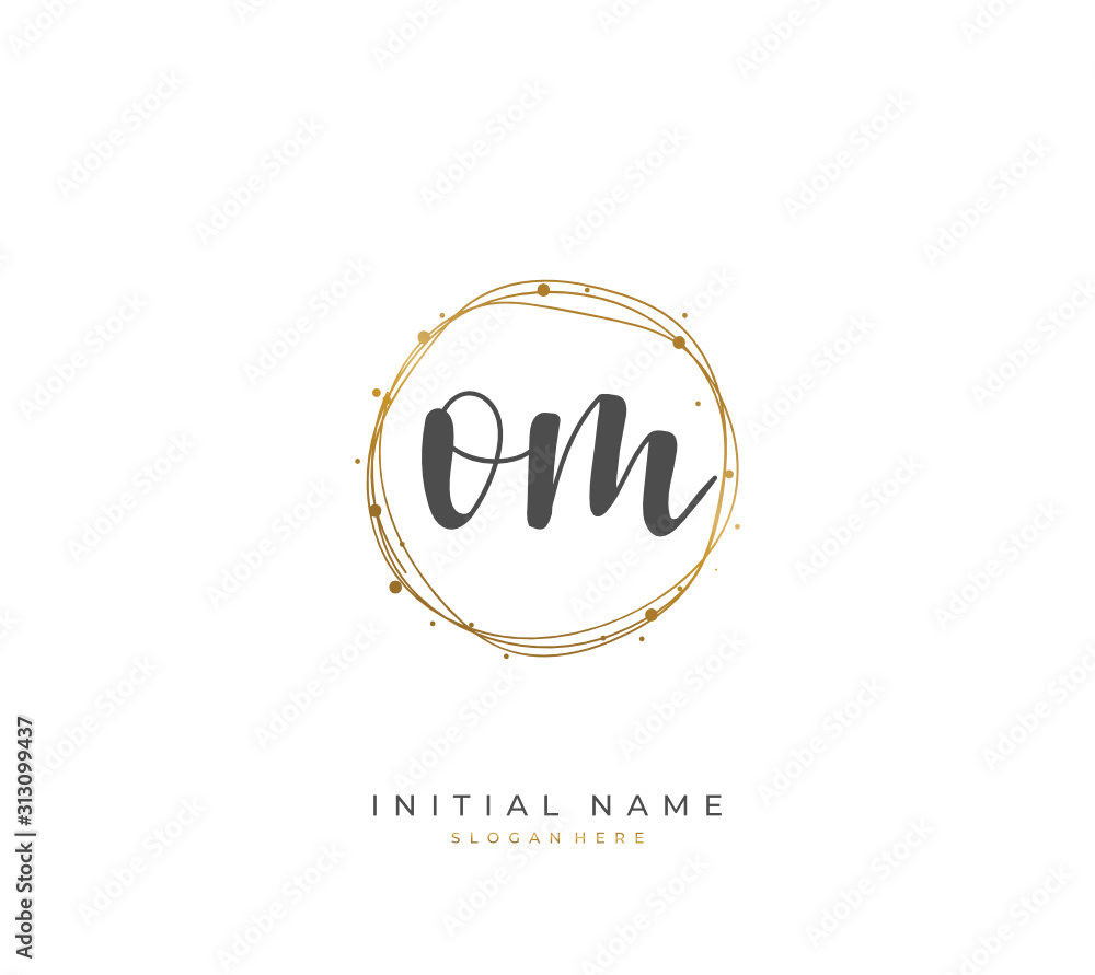 Handwritten letter O M OM for identity and logo. Vector logo template ...