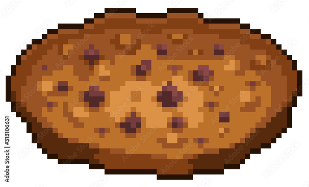 Pixel art cookie icon set 8bit white background Stock Illustration ...