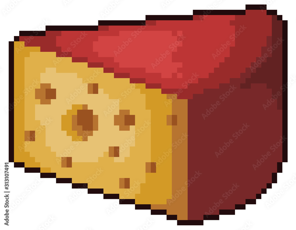 Pixel art cheese icon set 8bit White Background Stock Illustration ...