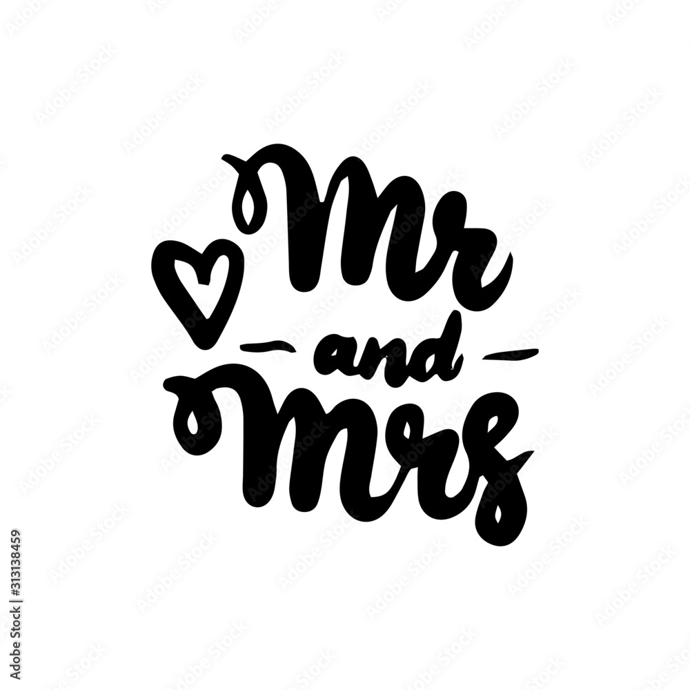 Photo & Art Print Mr and Mrs Handwritten Lettering, anna_leni