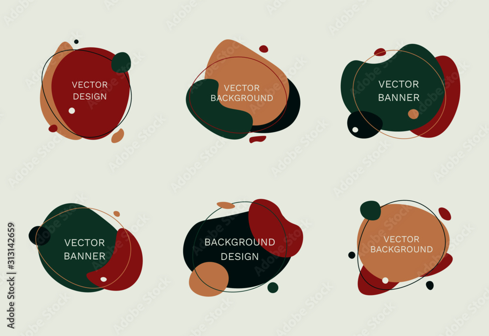 Modern abstract background set. Trendy vector shapes in minimal style ...