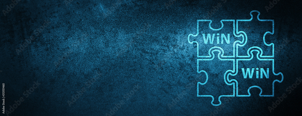 Win Win Puzzle icon Special Blue Banner Background Stock Illustration ...