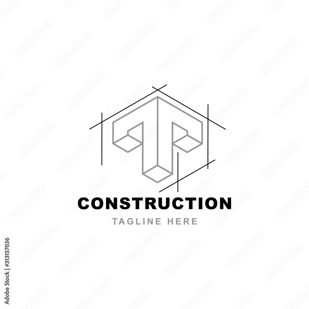 Construction Logo With Letter T Shape Vector Template Stock Vector construction-logo-with-letter-t-shape-vector-template-stock-vector