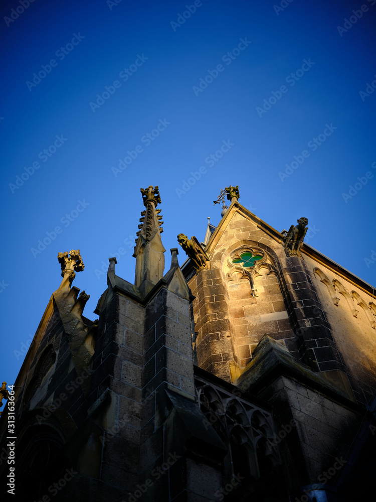 Roof details and Gargoyles at Campo Santo, a grave building on the west ...