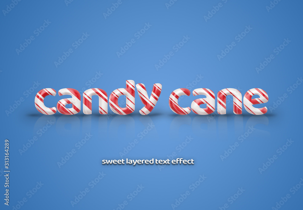 Candy Cane Stripe Text Effect Stock Template | Adobe Stock