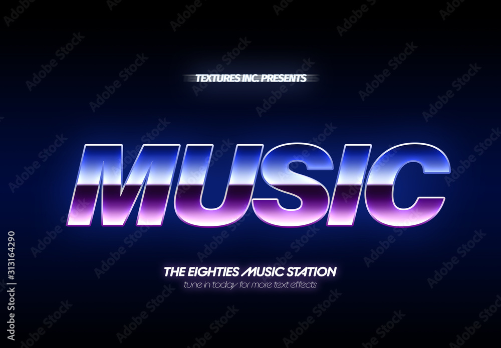 Mulitcolored 80s Chrome Text Effect Stock Template | Adobe Stock