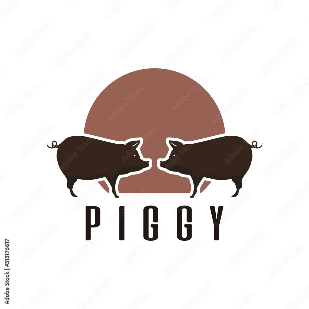 Pig logo design template stock vector Stock Vector | Adobe Stock