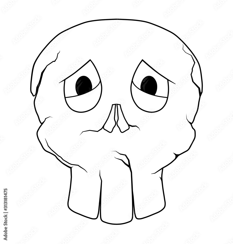Sad Skull Drawing