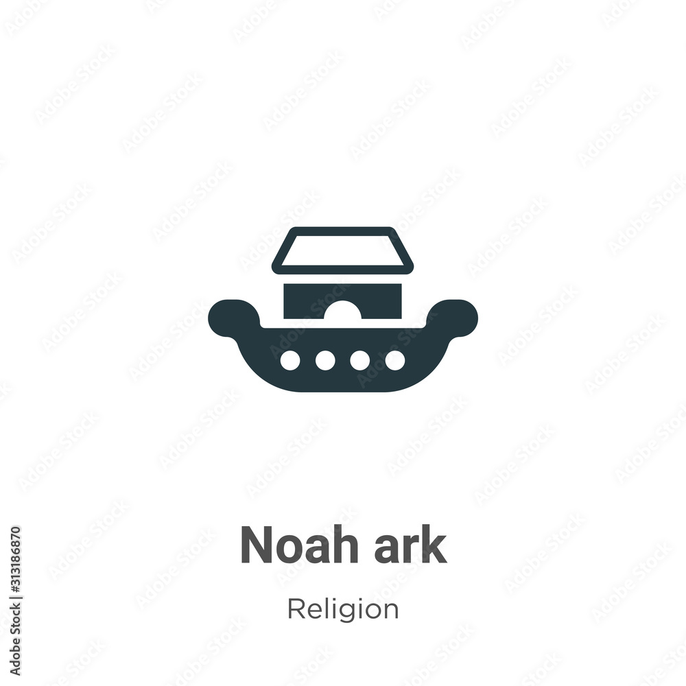 Noah ark glyph icon vector on white background. Flat vector noah ark ...