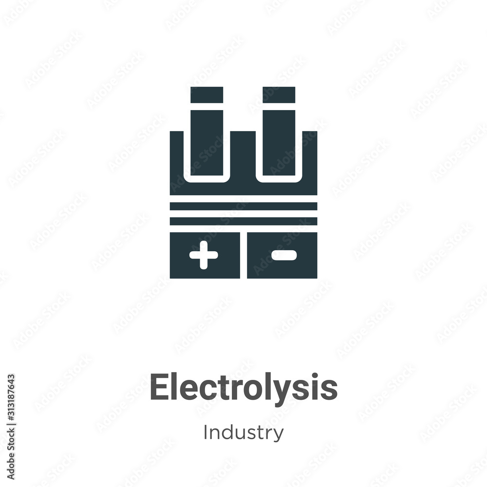 Electrolysis glyph icon vector on white background. Flat vector ...