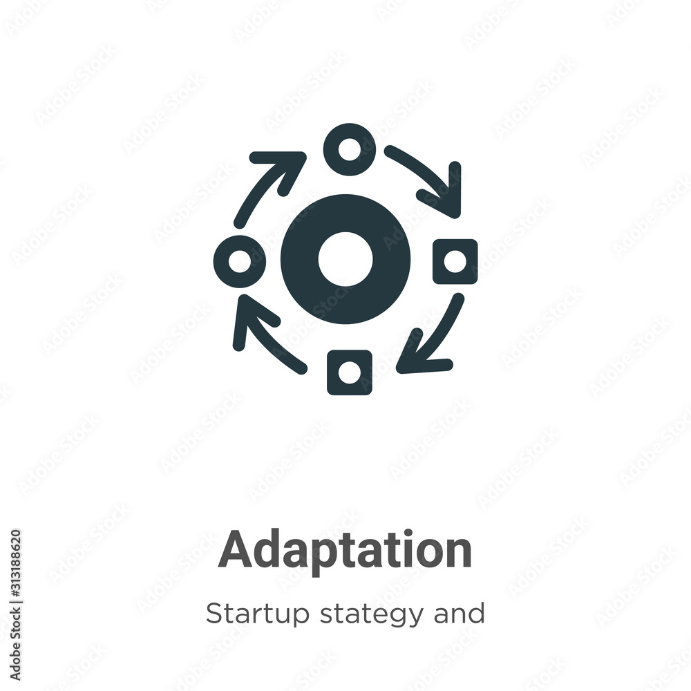 Adaptation glyph icon vector on white background. Flat vector ...