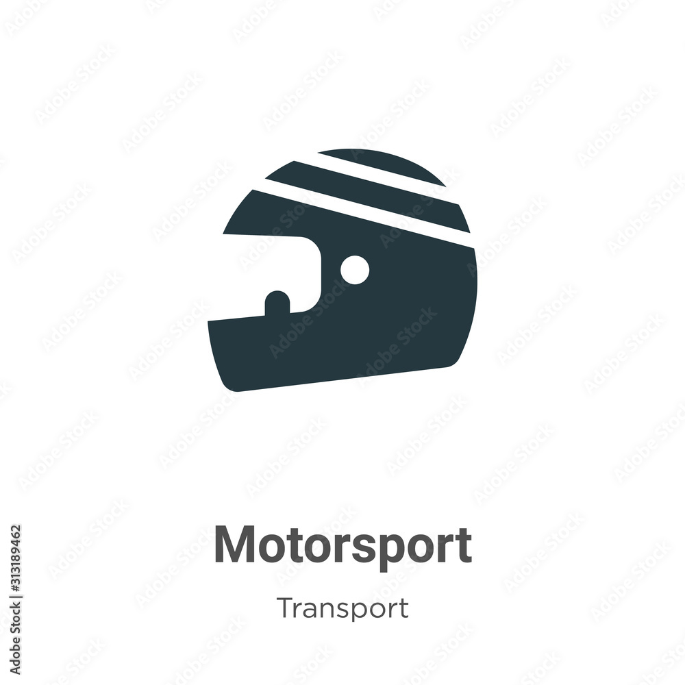 Motorsport glyph icon vector on white background. Flat vector ...
