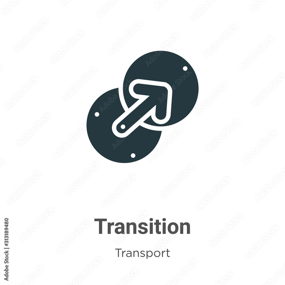 Transition glyph icon vector on white background. Flat vector ...