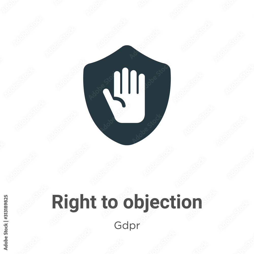 Right to objection glyph icon vector on white background. Flat vector ...