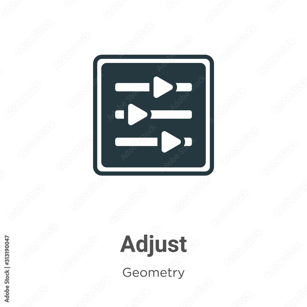 Adjust glyph icon vector on white background. Flat vector adjust icon ...