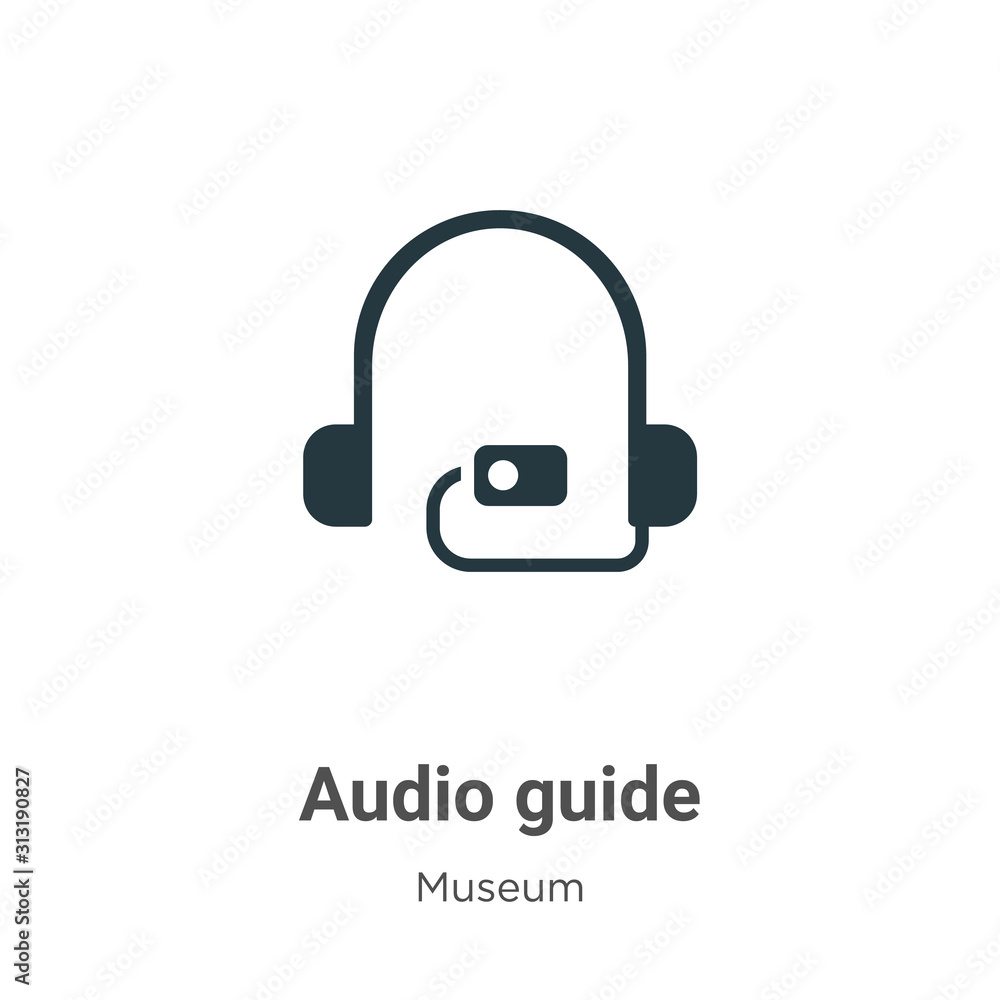 Vecteur Stock Audio guide glyph icon vector on white background. Flat ...