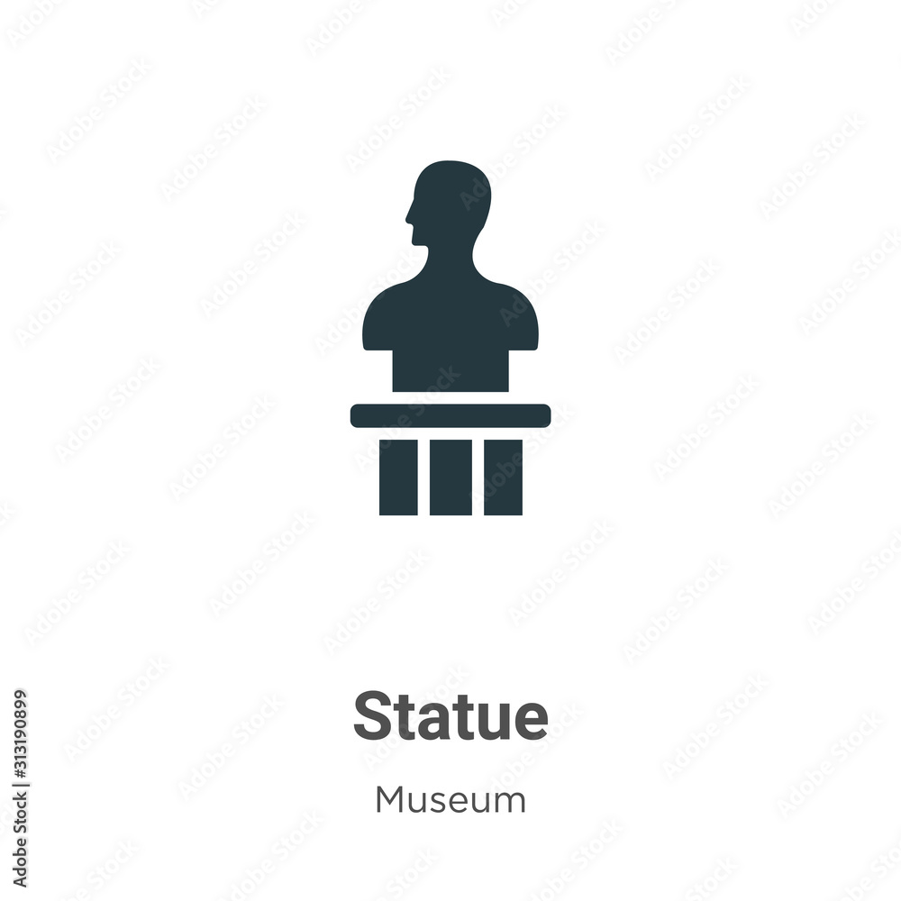 Statue glyph icon vector on white background. Flat vector statue icon ...