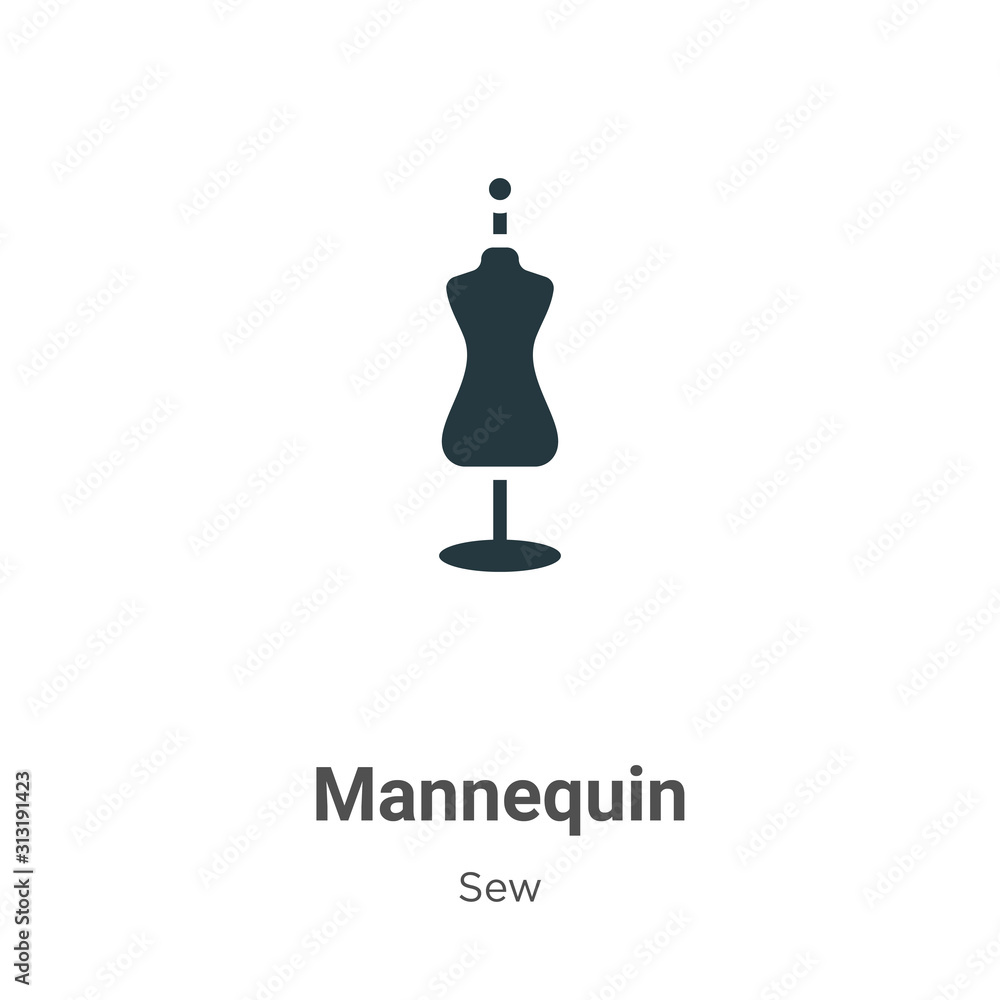 Mannequin glyph icon vector on white background. Flat vector mannequin ...