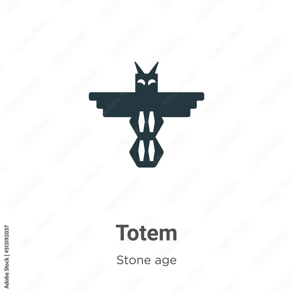 Totem glyph icon vector on white background. Flat vector totem icon ...