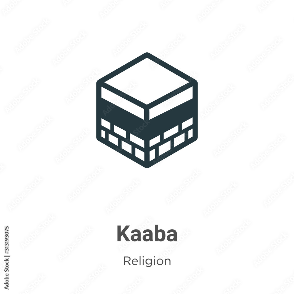 Kaaba glyph icon vector on white background. Flat vector kaaba icon ...