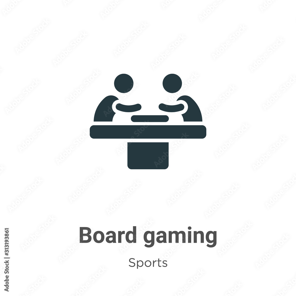 Board gaming glyph icon vector on white background. Flat vector board ...