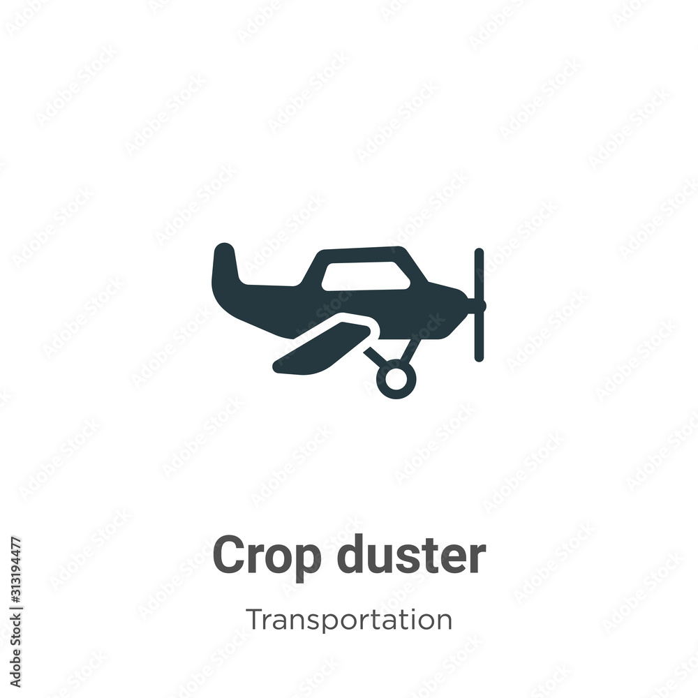 Crop duster glyph icon vector on white background. Flat vector crop ...